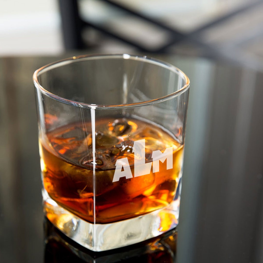 Square Rocks Glass - 12oz - Personalized, Etched, Engraved - Etsy