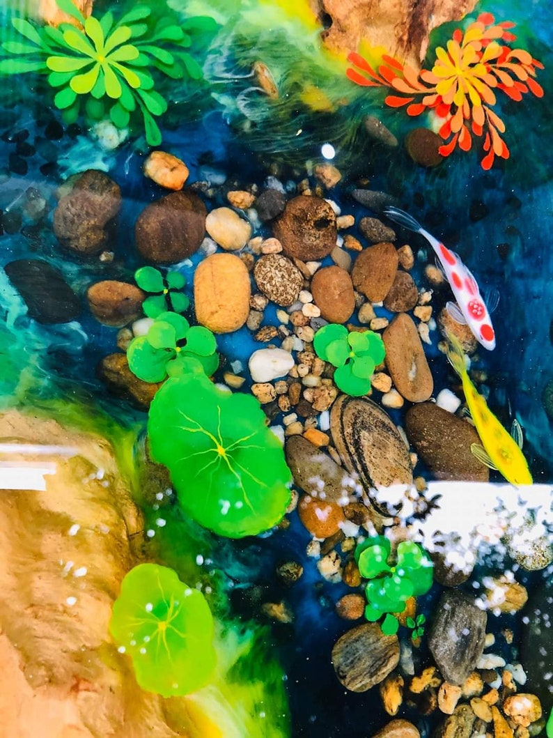 Custom Koi Fish Resin Epoxy Coffee Table Rectangle Resin | Etsy