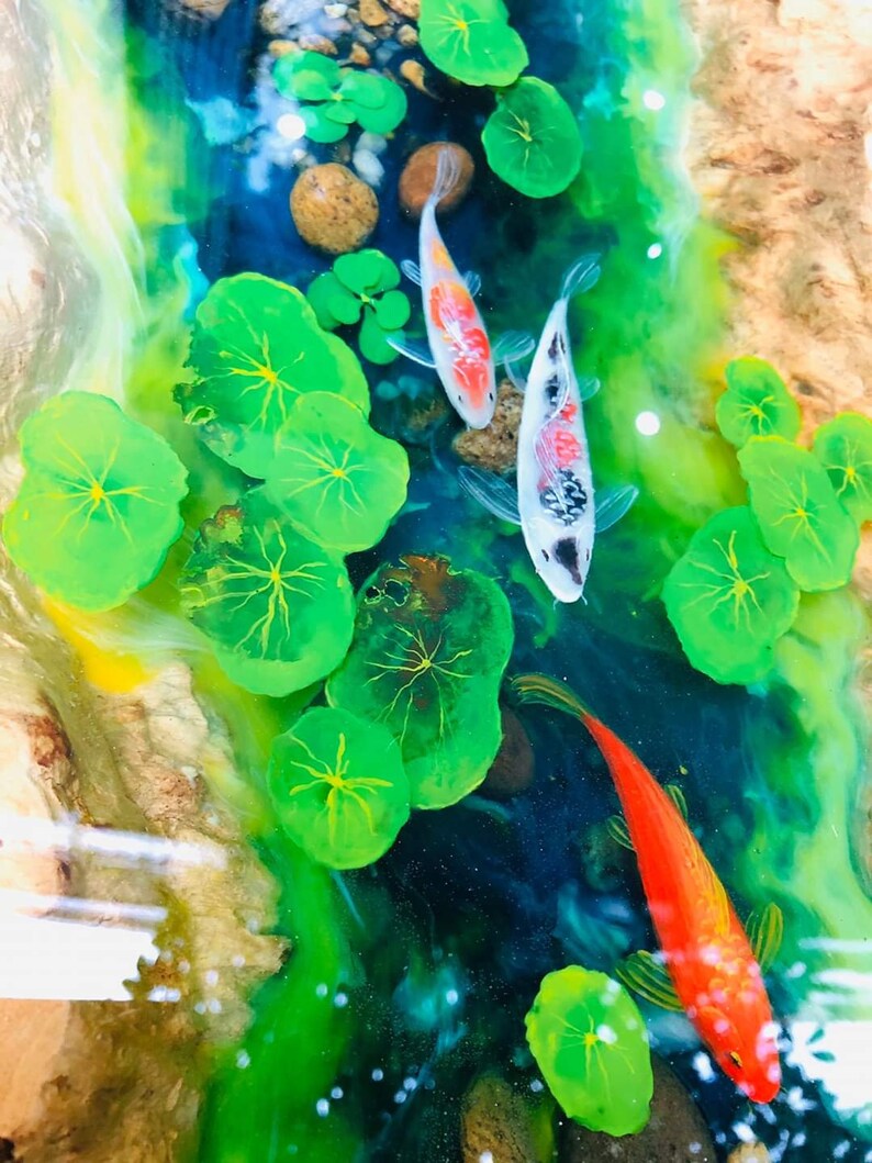 Custom Koi Fish Resin Epoxy Coffee Table Rectangle Resin | Etsy