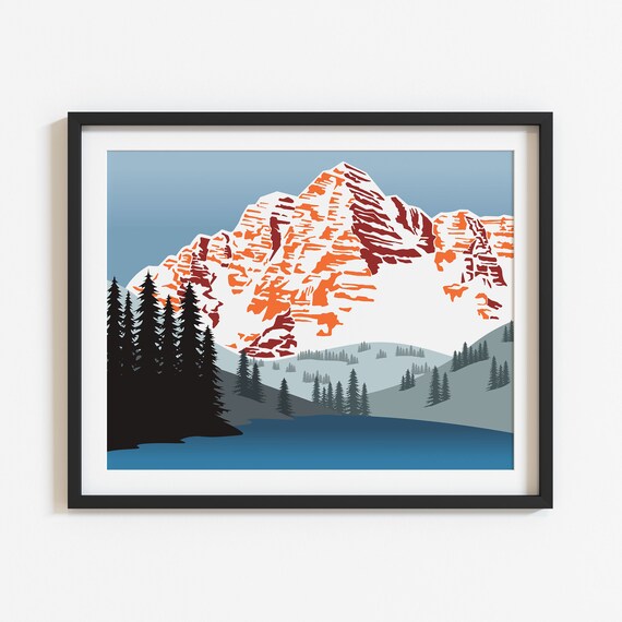 Maroon Bells Print Open Edition Giclee Print Mountain Wall | Etsy