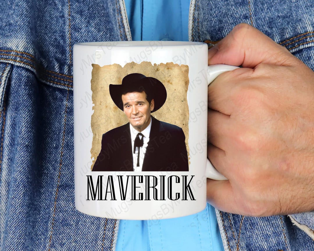 Bret Maverick Mug, James Garner, Maverick, TV Western, Retro TV ...