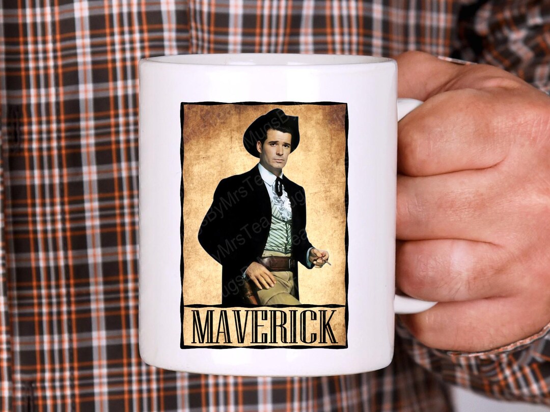 Bret Maverick Mug, James Garner, Maverick, TV Western, Retro TV ...