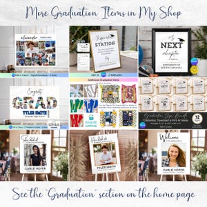 Graduation Photo Collage Graduation Party Welcome Sign Class of 2025 ...