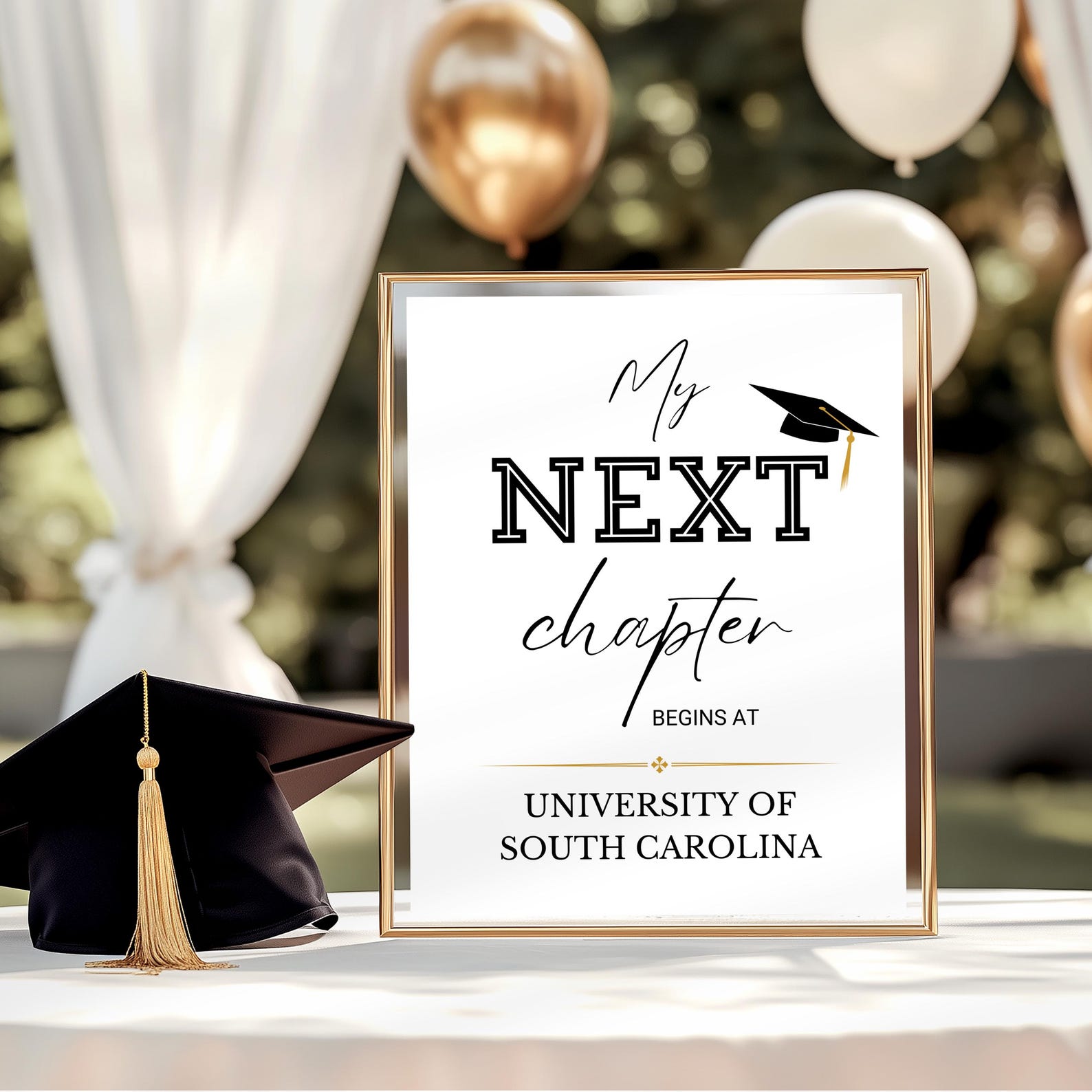 Personalized Graduation Table Sign My Next Chapter Starts at College ...