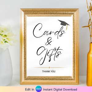 Graduation Printable Sign, Cards & Gifts Graduation Sign, Graduation ...