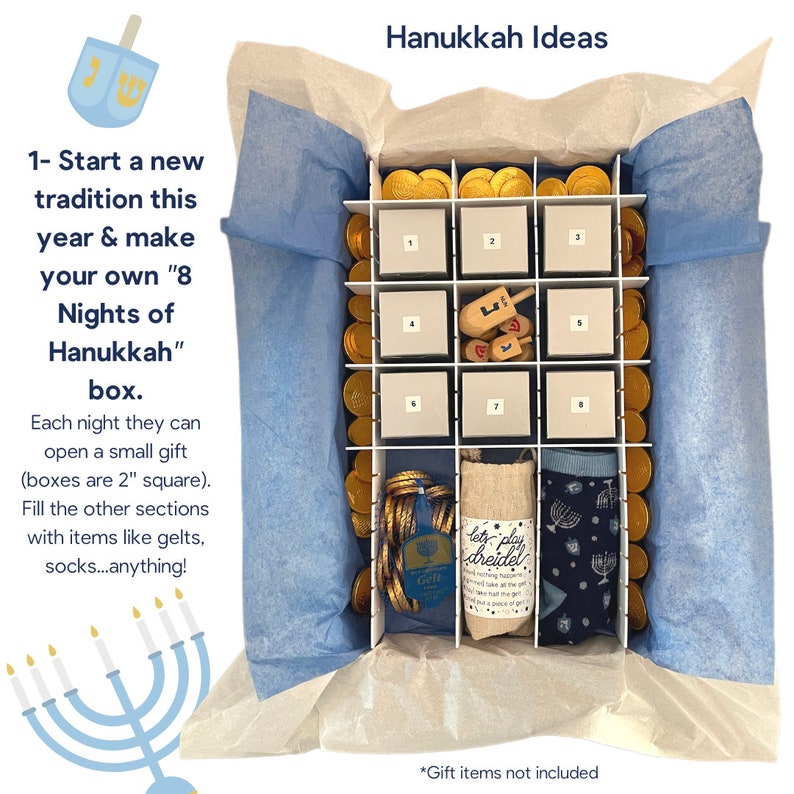 DIY 8 Nights of Hanukkah Gift Box, Hanukkah Gifts for Kids, DIY ...
