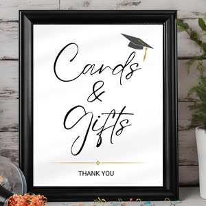 Graduation Printable Sign, Cards & Gifts Graduation Sign, Graduation ...