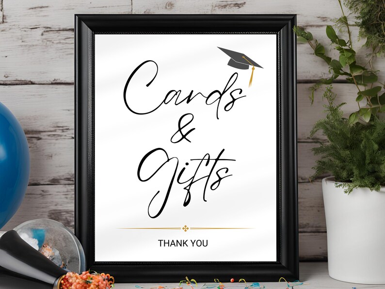 Graduation Printable Sign, Cards & Gifts Graduation Sign, Graduation ...