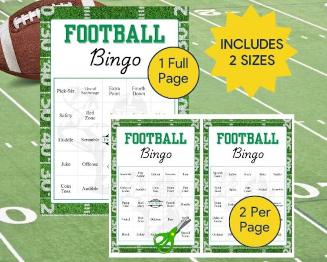 Football Bingo Game | 30 Printable Cards (digital Download) - Etsy
