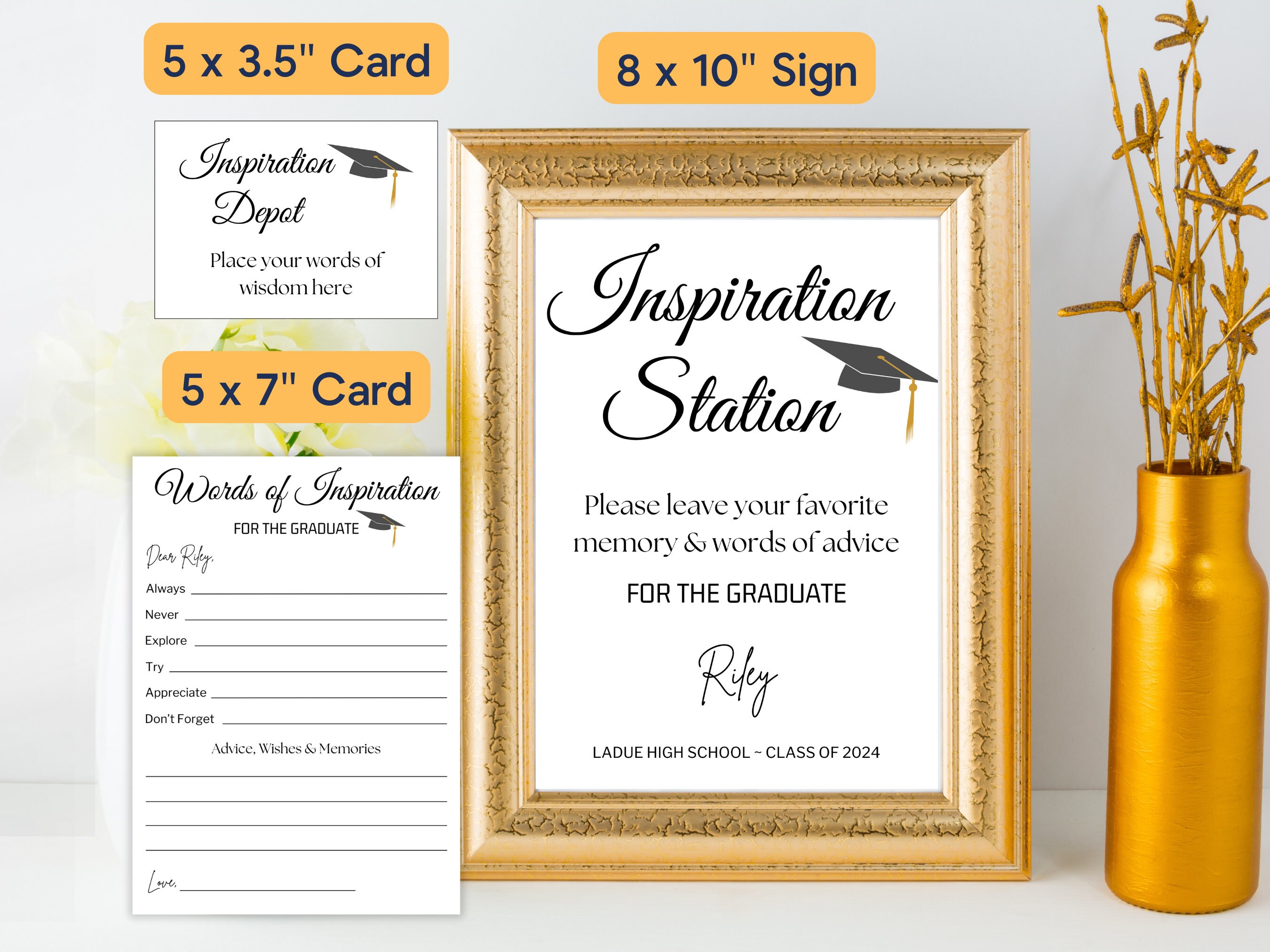 Graduation Advice Cards and Sign, Printable Graduation Advice Cards ...