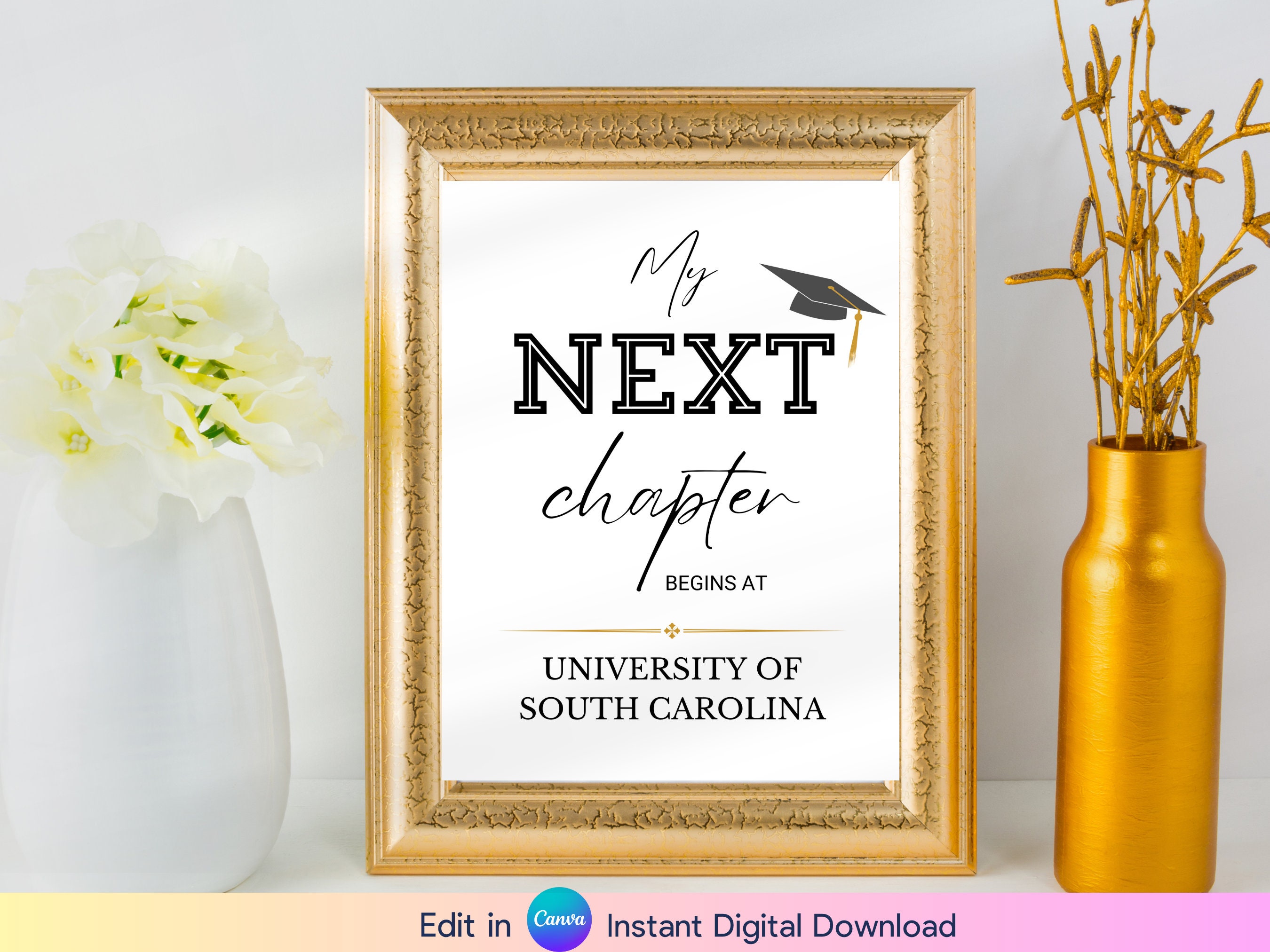 Graduation Printable Sign, My Next Chapter Starts at Graduation Sign ...