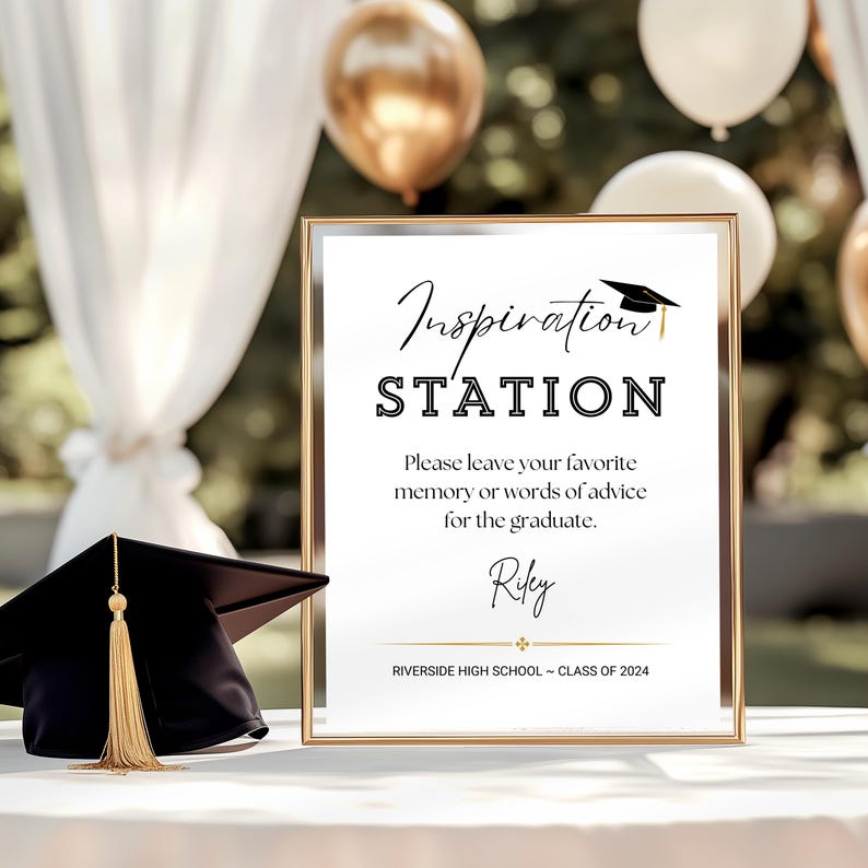 Graduation Advice Cards Table Sign Custom Grad Party Decor Printable ...