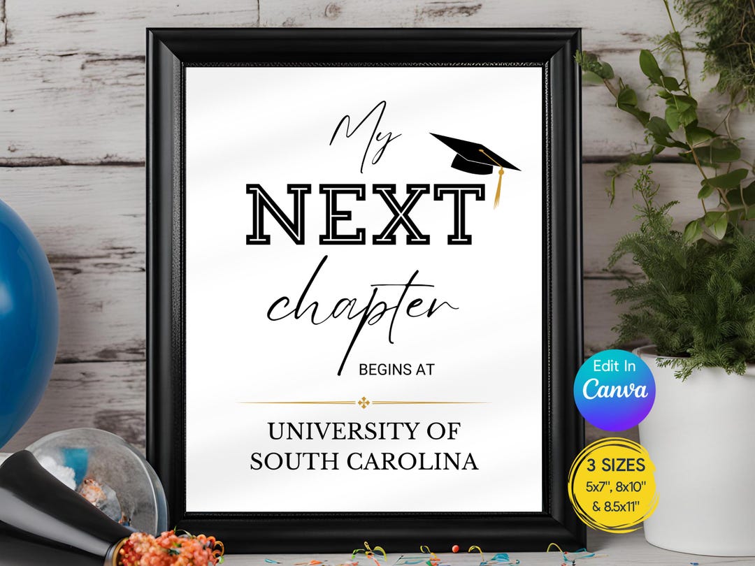 Graduation Printable Sign My Next Chapter Starts at Graduation Sign ...