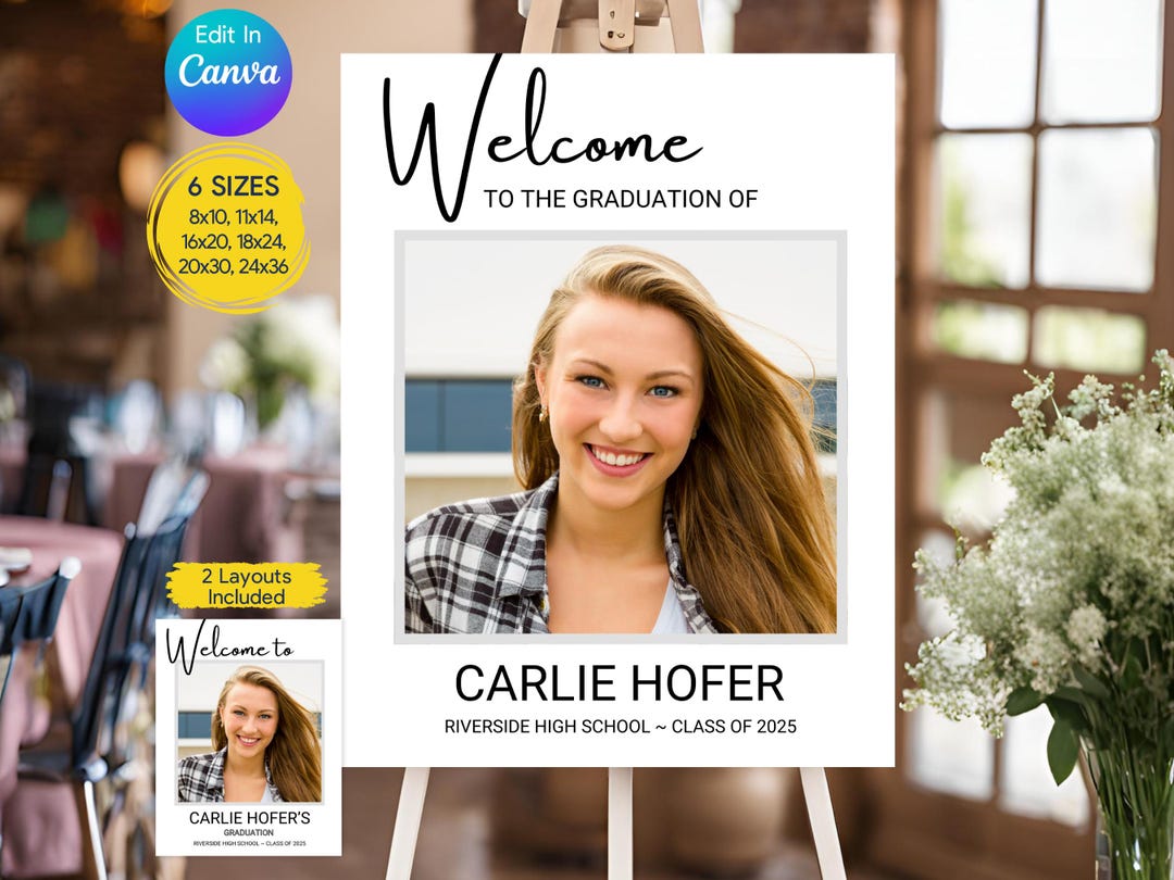 Graduation Welcome Sign Template, Photo Poster (digital Download) - Etsy