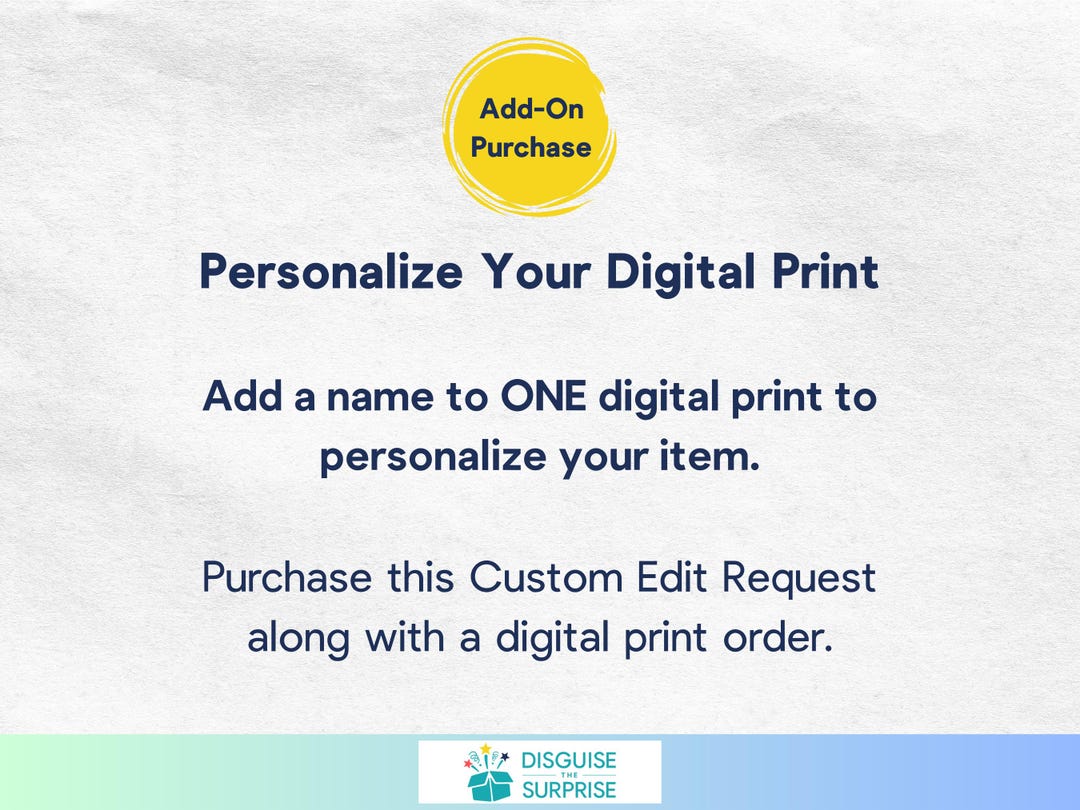 Custom Edit to A Digital Print Order, Customize Digital Download ...