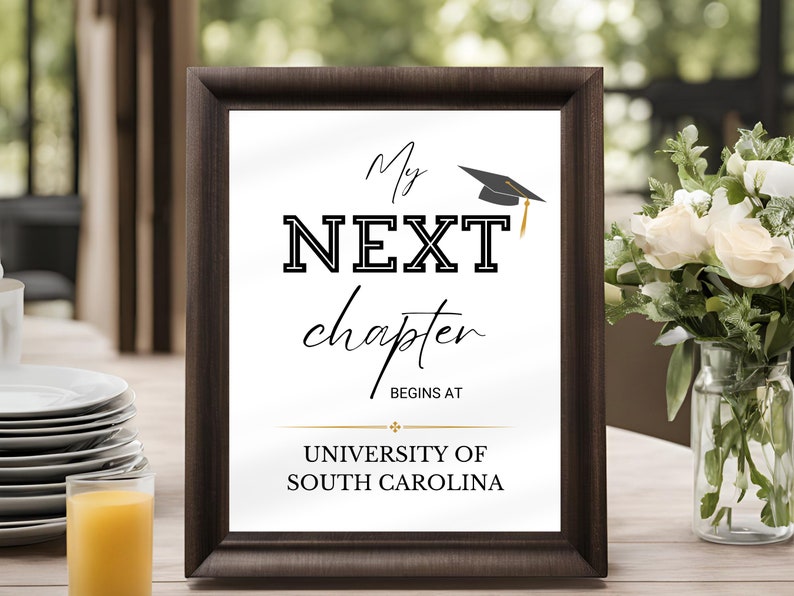 Graduation Printable Sign, My Next Chapter Starts at Graduation Sign ...