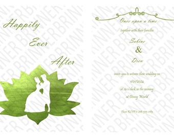Princess and the Frog Wedding Invitation Set Sample - Etsy