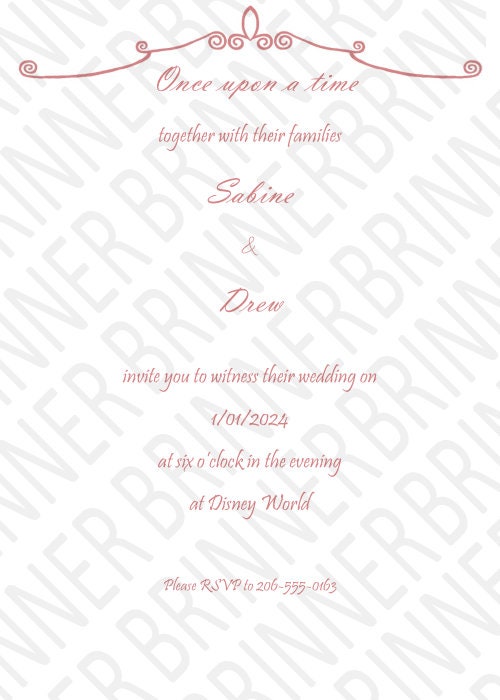 Princess and the Frog Wedding Invitation Pink - Etsy