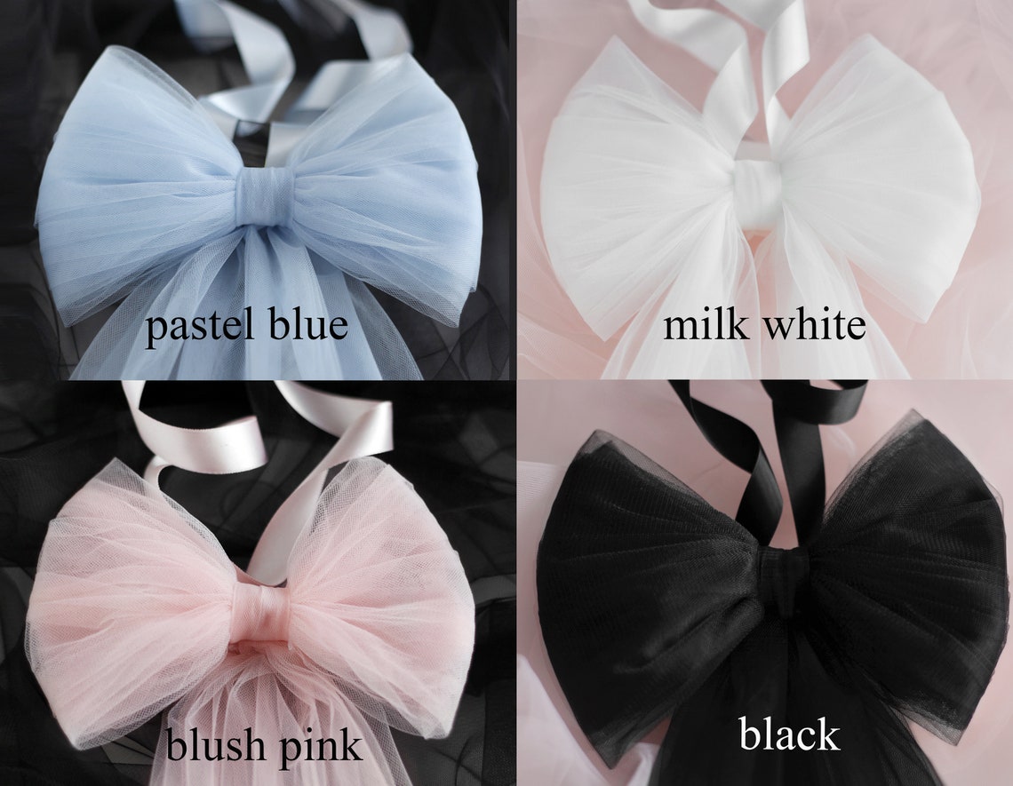 Big Red Bow Belt With Long Tail / Detachable Large Tulle Bow - Etsy