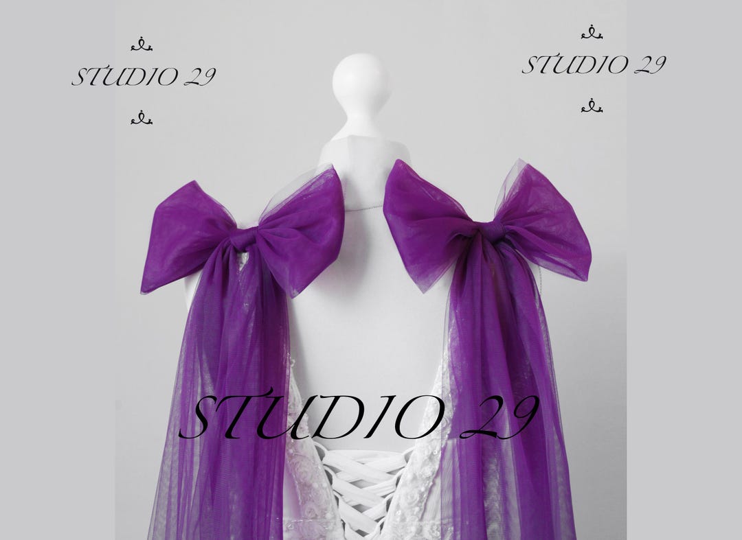 Dark Purple Shoulder Bows - Etsy