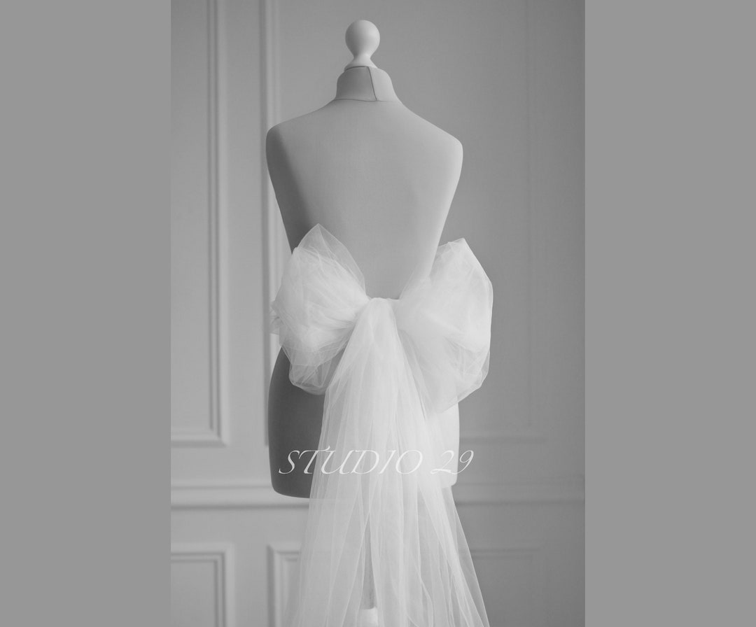 Wedding Bow Train Detachable Bow Train Bridal Large Bow Belt Bridal ...