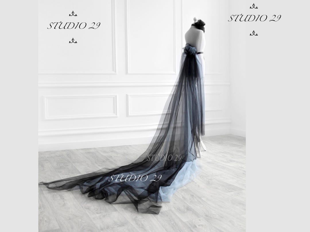 Ombre Tulle Train Detachable Wedding Train Removable Bridal Train Tulle ...