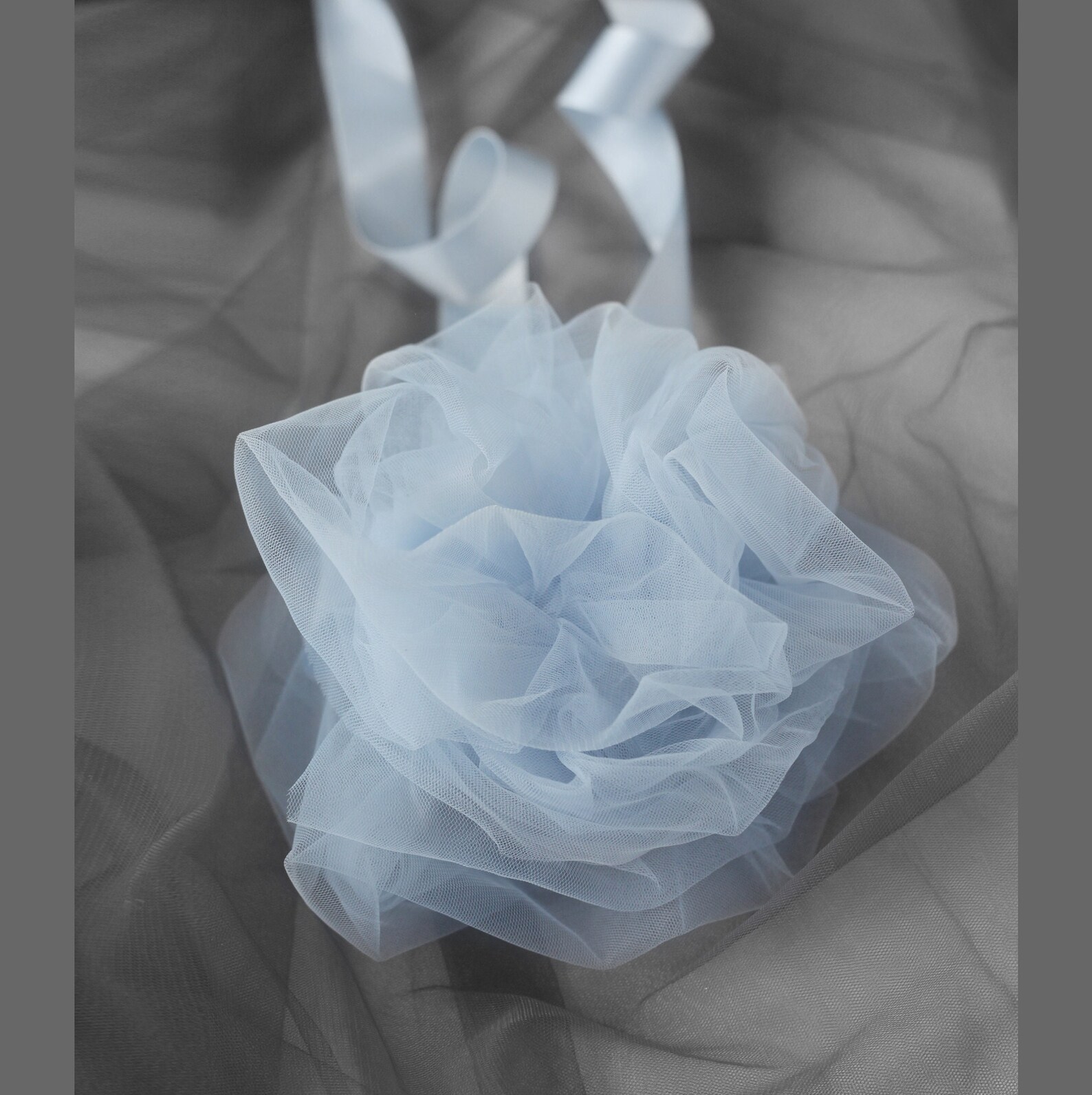 Light Blue Tulle Sheer Overlay Skirt With Train and Tulle - Etsy