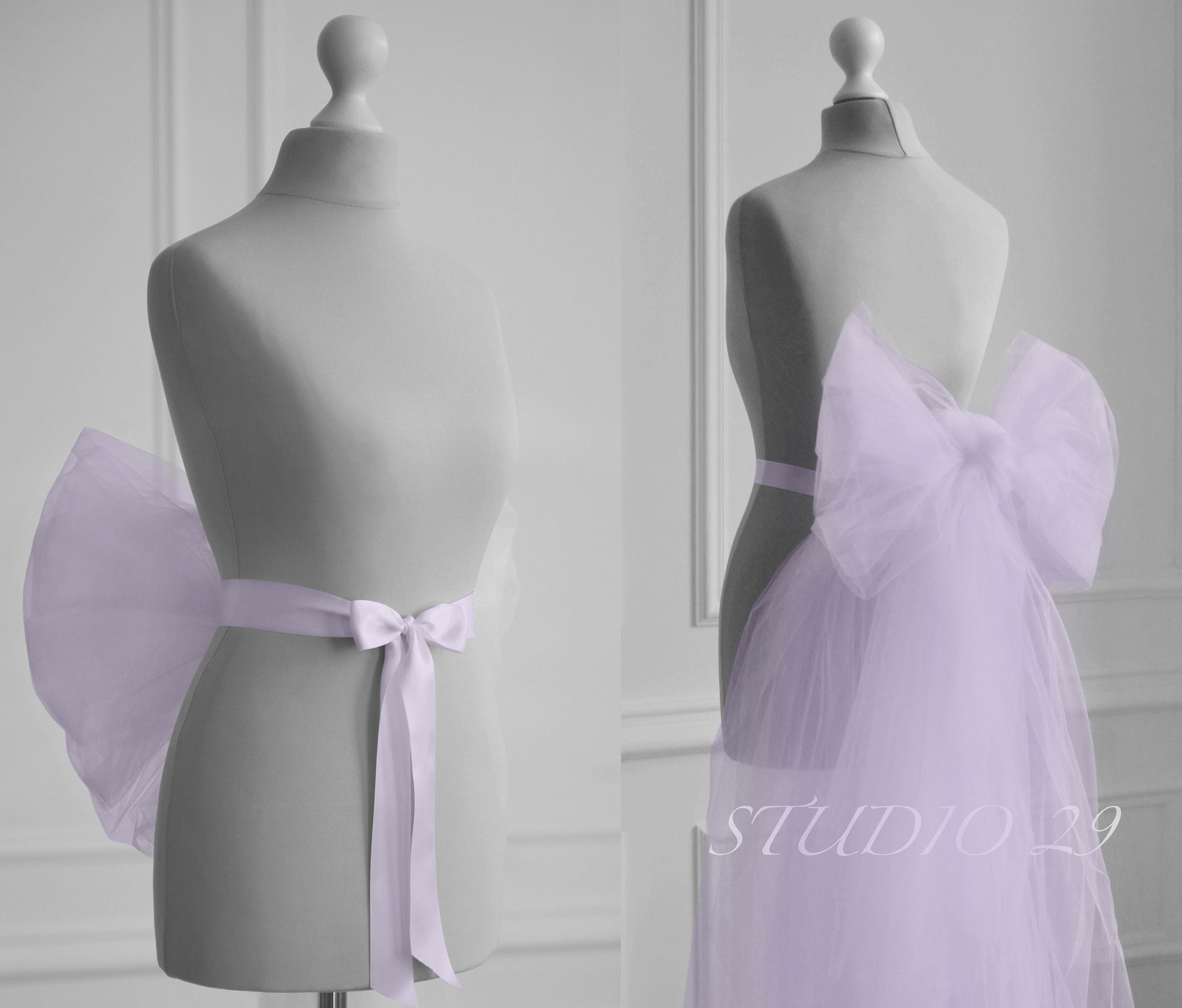 Big Red Bow Belt With Long Tail / Detachable Large Tulle Bow - Etsy