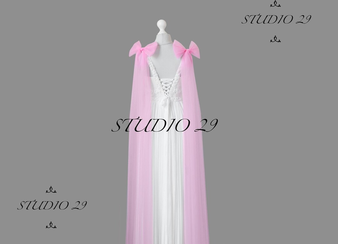 Pink Wedding Wings Veil. Pink Bridal Shoulder Cape Veil. Fairy Wing ...