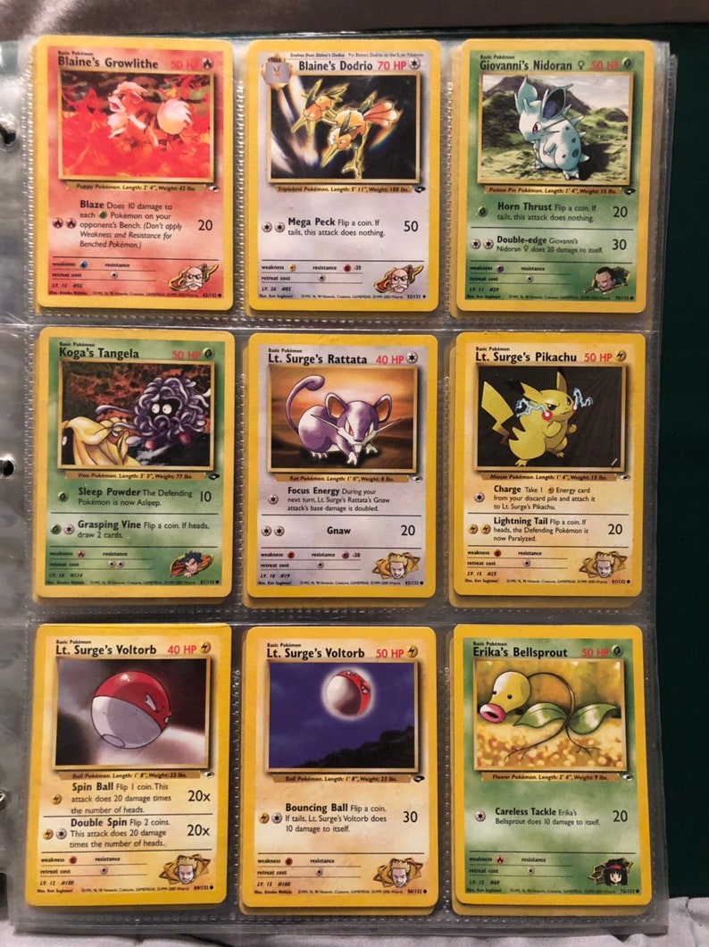 Pokémon Cards From the 90s 1995,96,98. binder 1 - Etsy