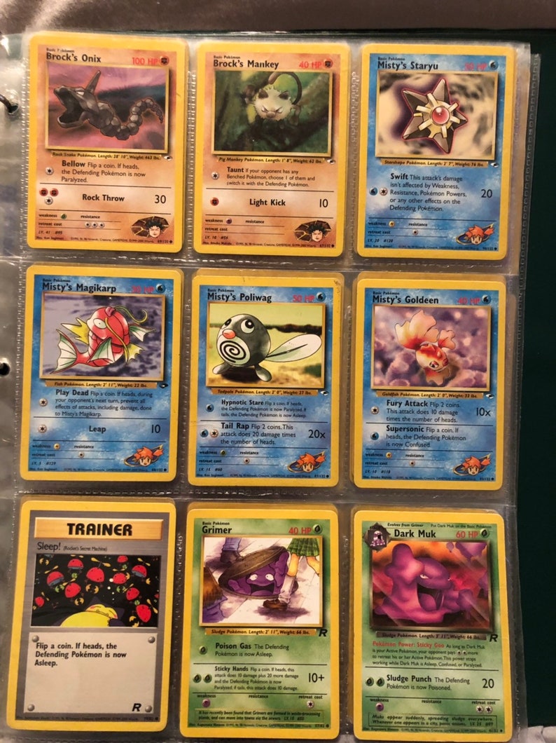 Pokémon Cards From the 90s 1995,96,98. binder 1 - Etsy