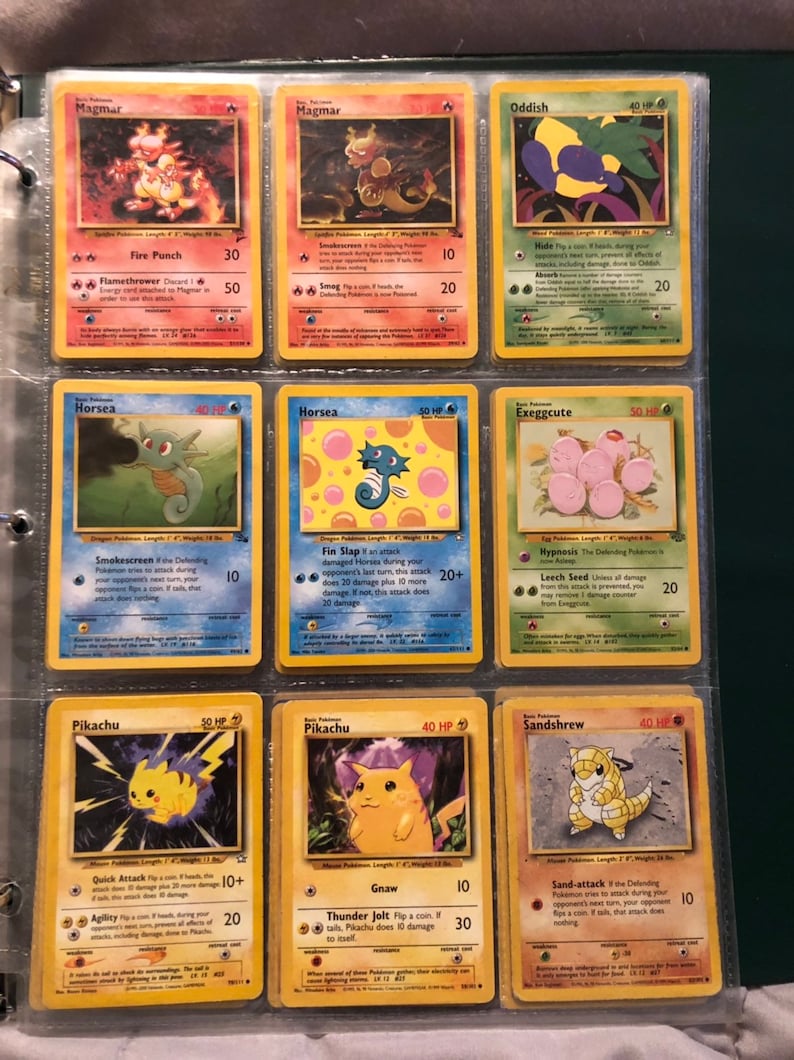 Pokémon Cards From the 90s-1995, 96,98 (binder2) - Etsy