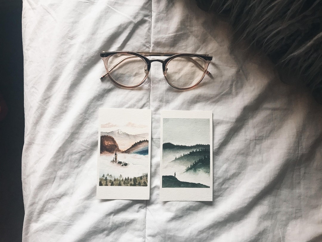 Watercolor Landscape Bookmarks: PPRINTABLE Bookmark Set (digital ...