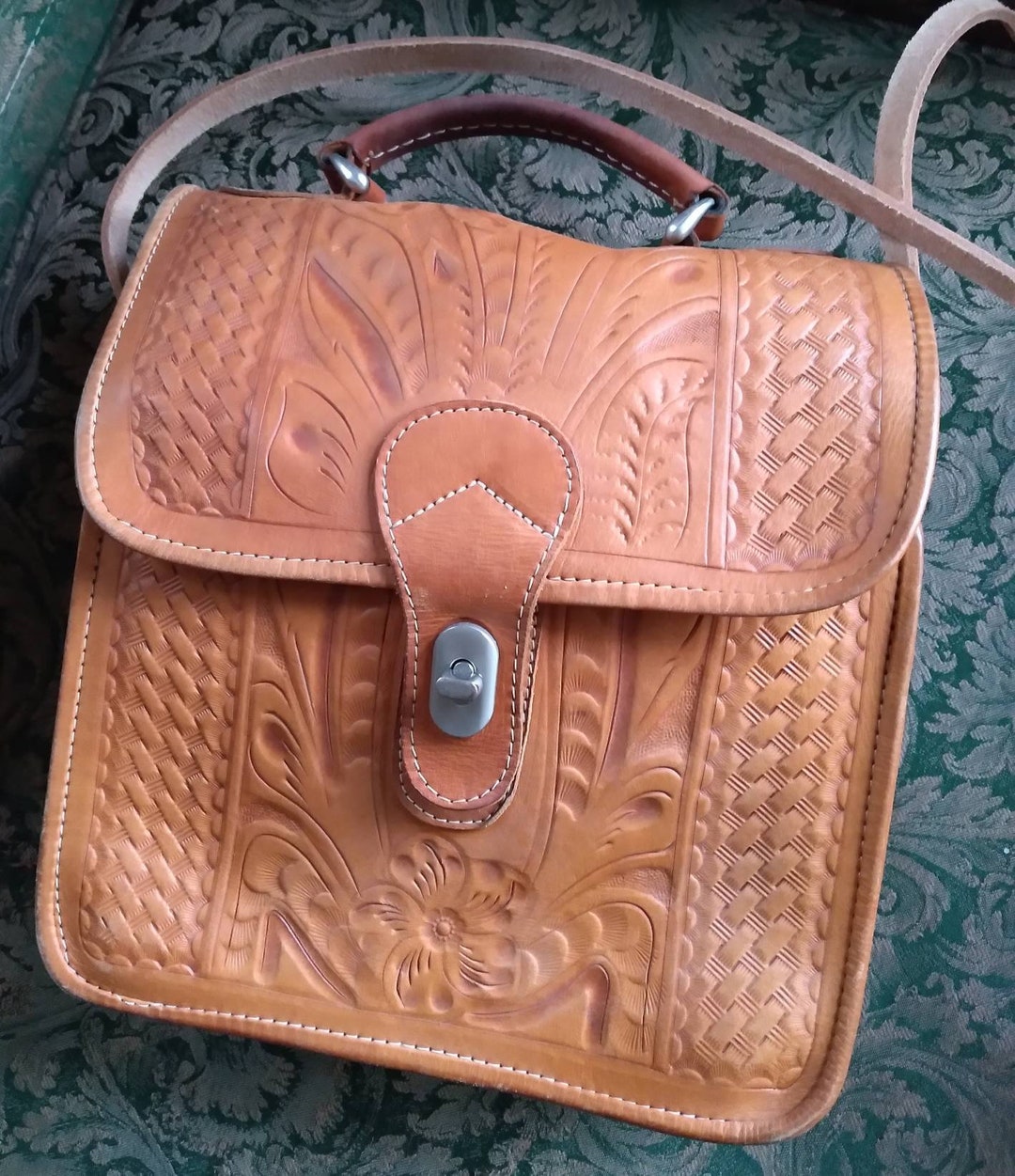 HAND TOOLED LEATHER Cross Body Bag Purse From Leaders in - Etsy