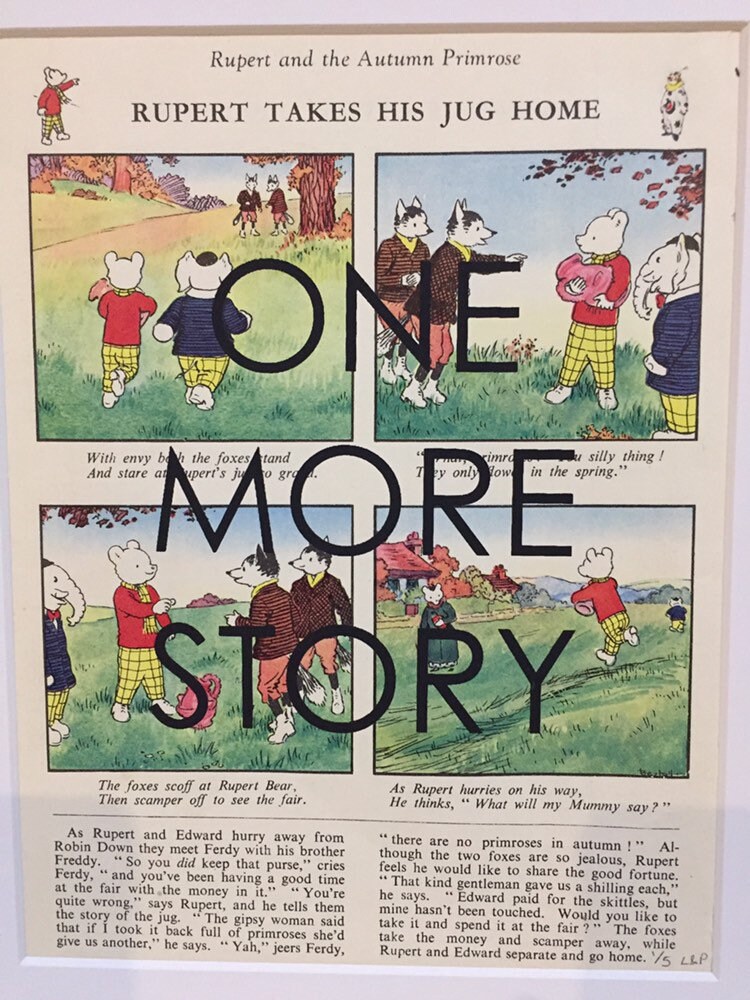 Vintage, Original. Rupert the Bear. 1955. Screen Printed ‘one More ...