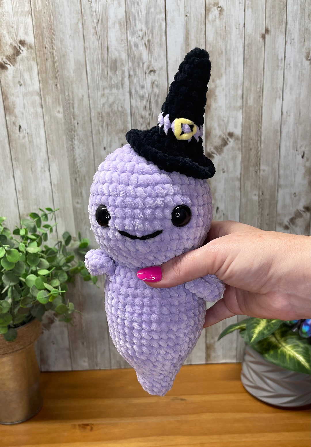 Crochet Purple Ghost, Cute Ghost Plushie, Purple Ghost Stuffed Animal ...