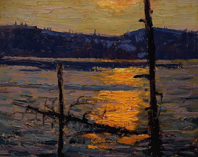 Tom Thomson Sunset Canoe Lake II - Etsy Canada