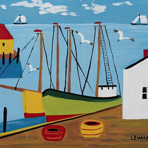Maud Lewis - Boats and Barrels - Etsy