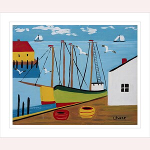 Maud Lewis - Boats and Barrels - Etsy