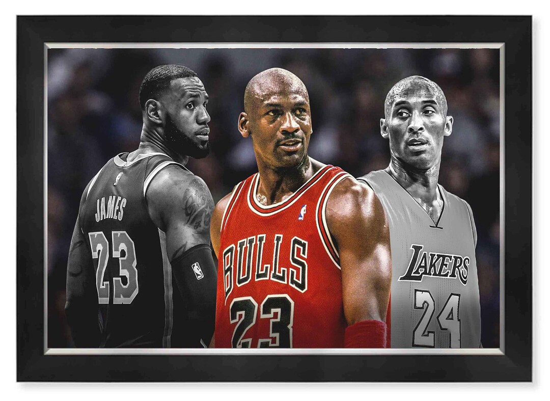 Sports Jordan Lebron and Kobe 3 NBA Legends framed - Etsy Nederland