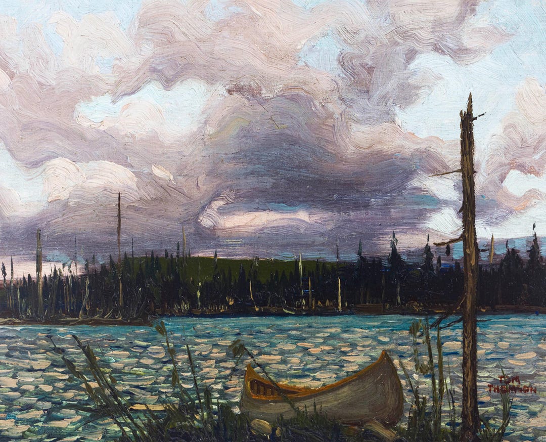 Tom Thomson - Canoe and Lake - Etsy