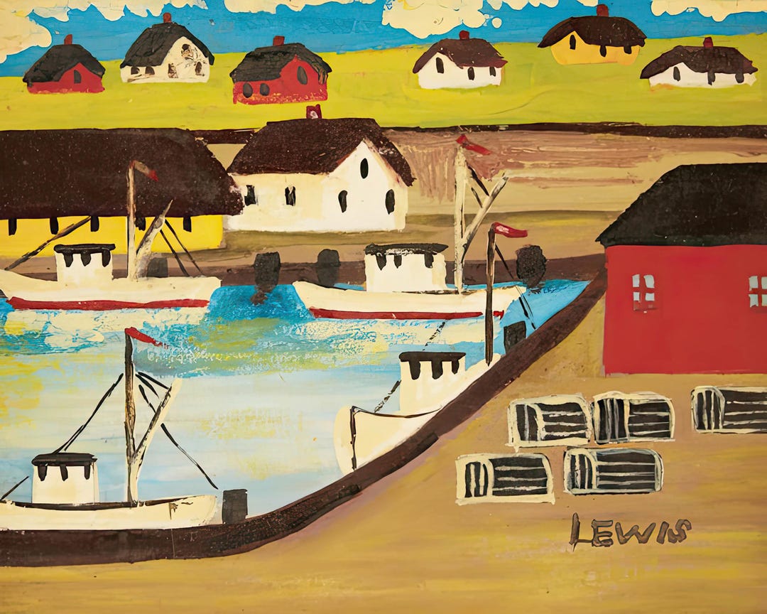 Maud Lewis - Fishing Boats and Lobster Traps - Etsy