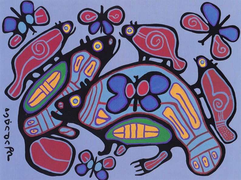 Norval Morrisseau Beaver Family Animal Heaven | Etsy Canada