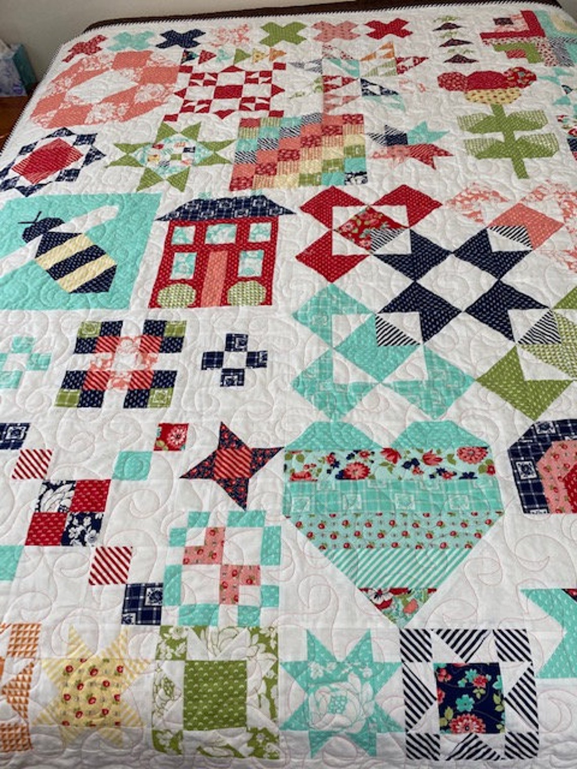 Bright Sampler Quilt - Etsy