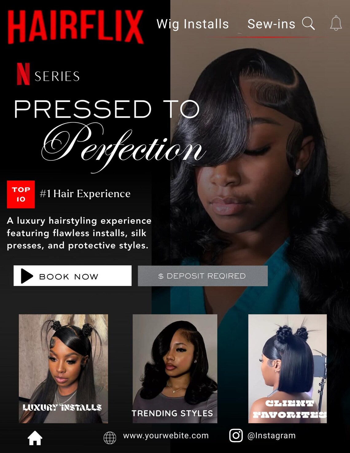 Hairflix Hair Stylist Flyer | Netflix-inspired | Hair Appointment Promo ...