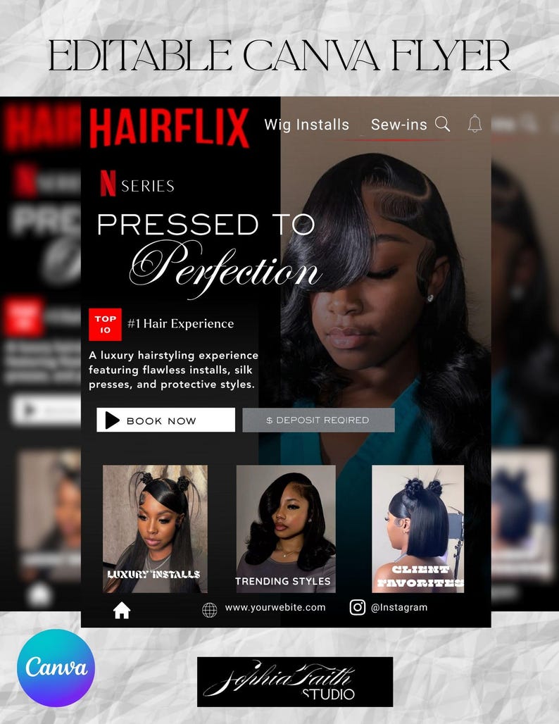Hairflix Hair Stylist Flyer | Netflix-inspired | Hair Appointment Promo ...