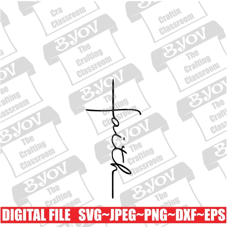 Faith Cross Vertical_ Religious Cross_ SVG Digital Download PNG PDF ...
