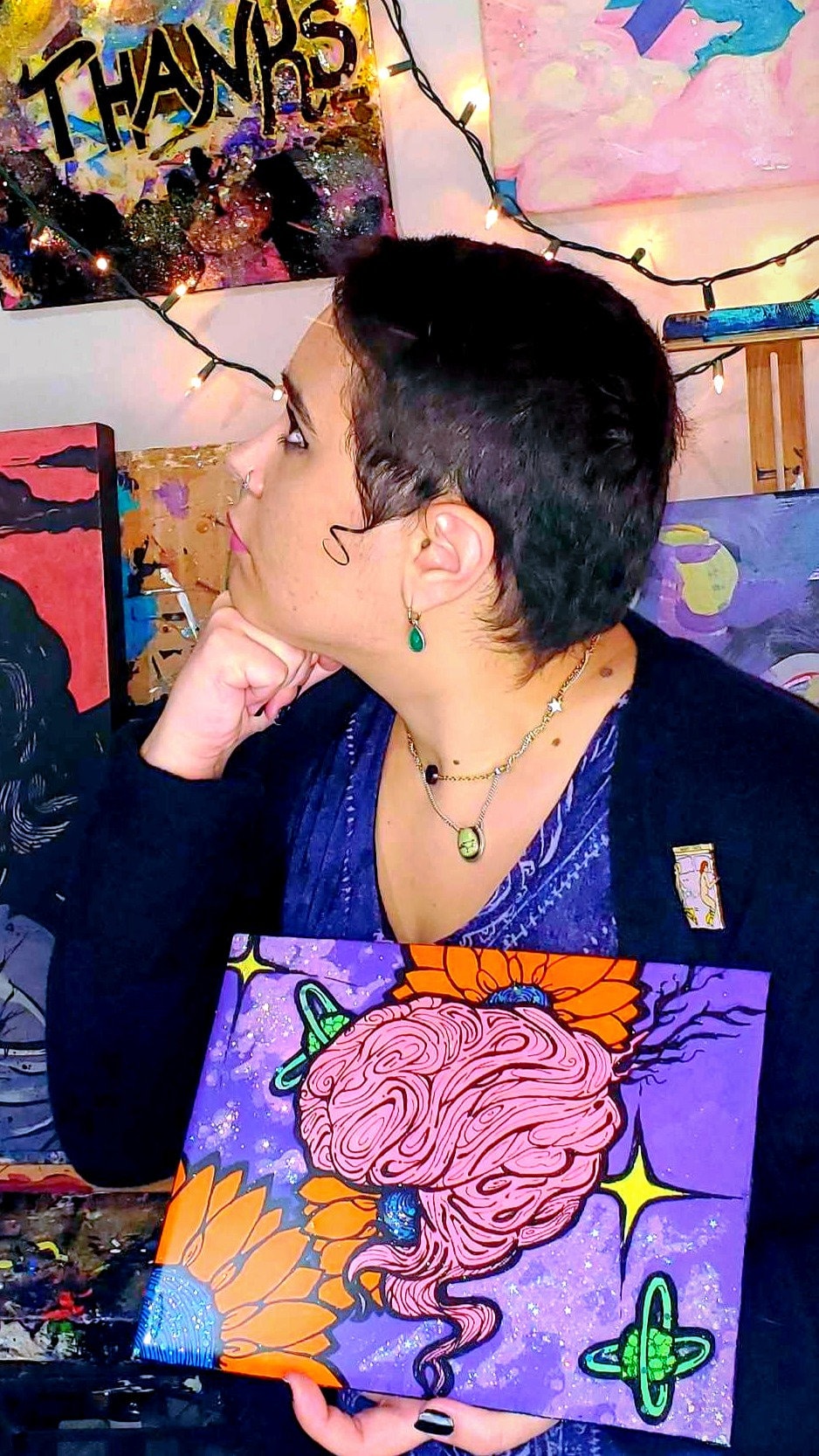 A Learning Universe uv-reactive Original Painting Brain - Etsy