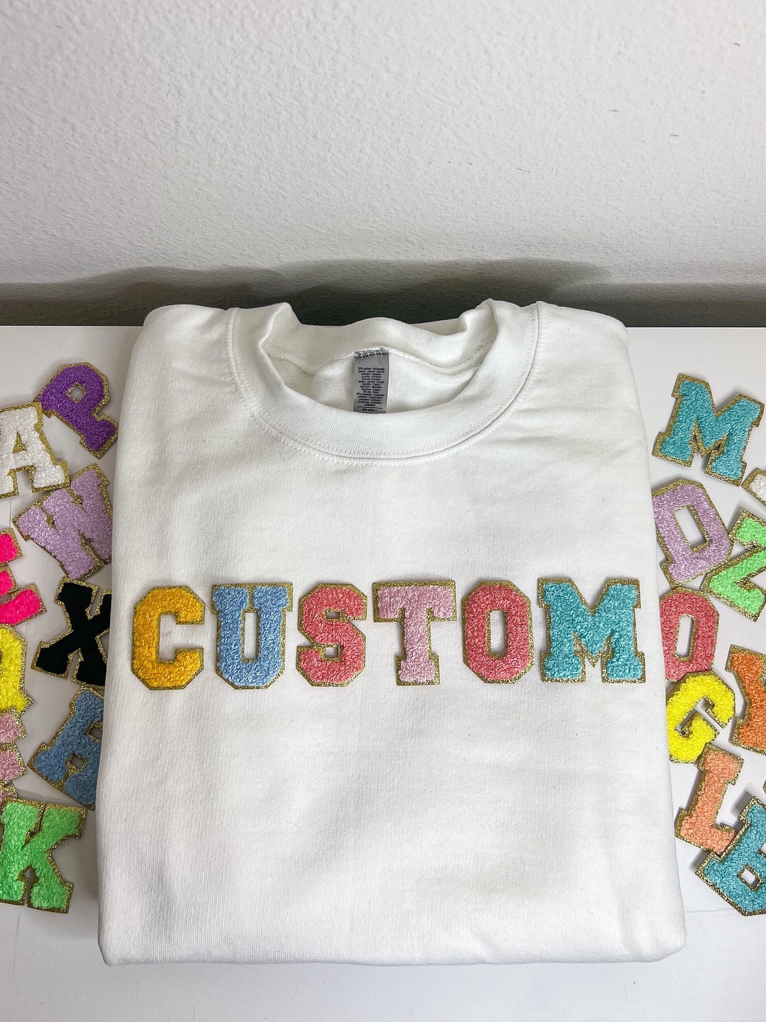 Custom Chenille Patch Sweatshirt Personalized Chenille Patch - Etsy