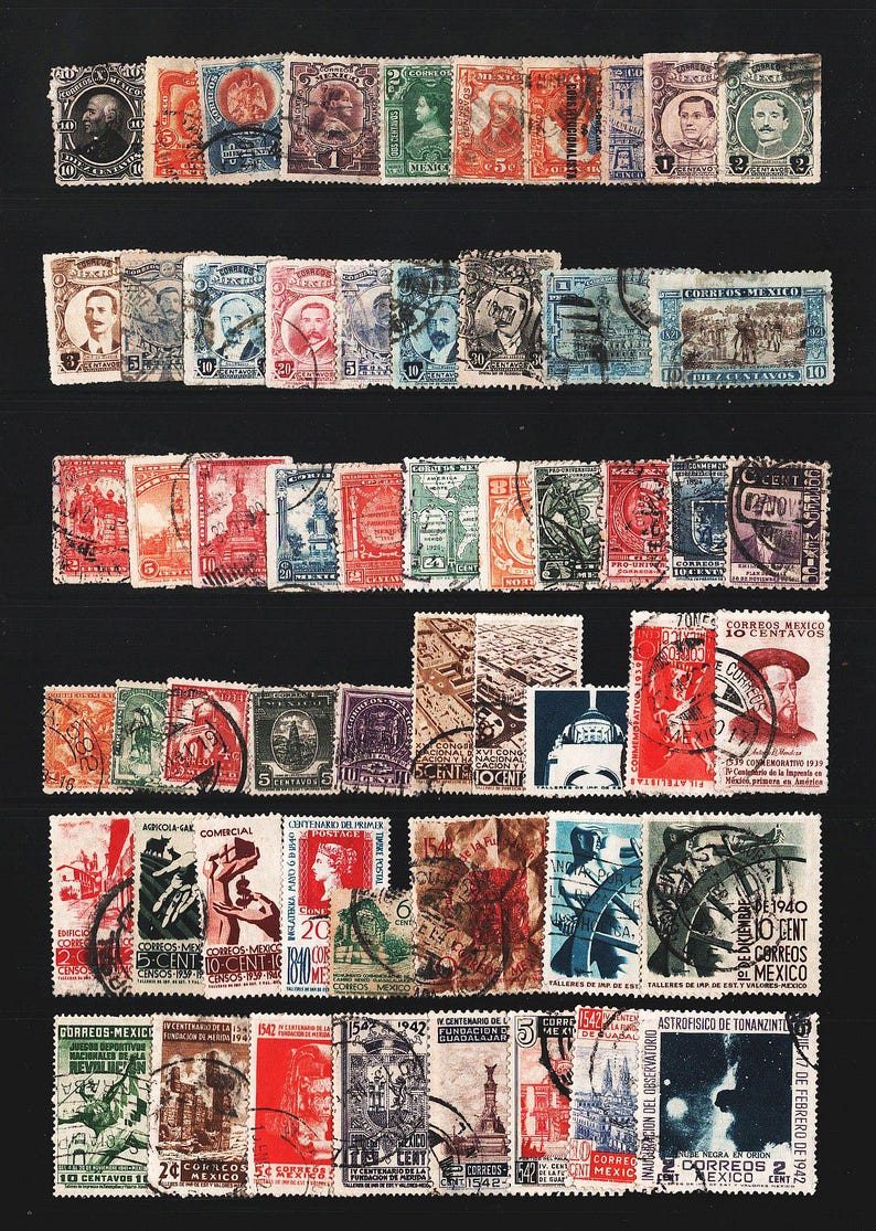 Mexico Collection -- 69 Different Very Nice Old Stamps -- Used -- 2025 ...